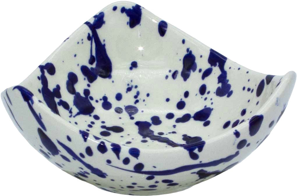 Blue Splatter 3 Corners Bowl – ABS Pottery